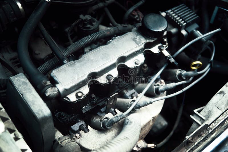 Check the Status of the Car Engine Stock Photo - Image of worker, motor ...