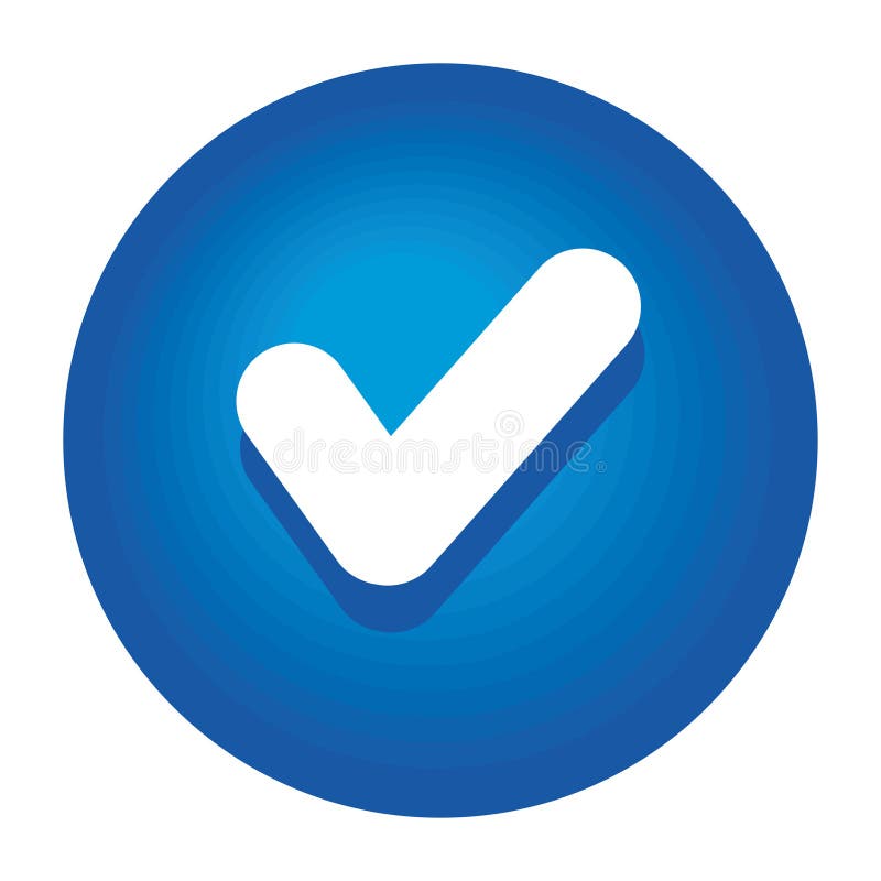 Check symbol blue button stock vector. Illustration of right - 284007008