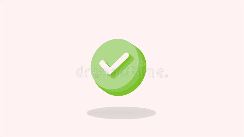 Check Symbol in Button Animation Stock Video - Video of digital ...