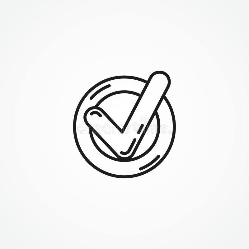 Check Symbol Line Icon. Check Mark Icon Stock Vector - Illustration of ...