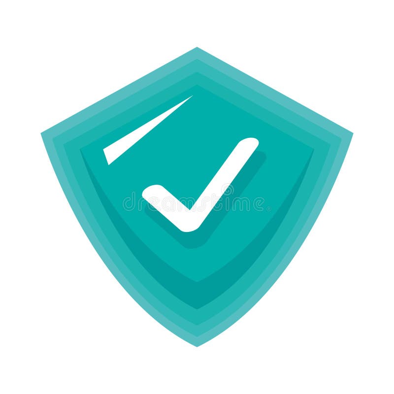 Check symbol in shield stock vector. Illustration of accept - 284015729