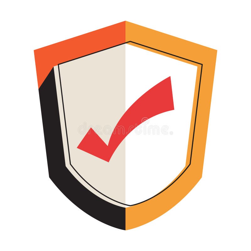Check symbol in shield stock vector. Illustration of right - 273503272