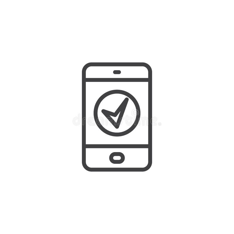 Check tablet outline icon stock vector. Illustration of cellphone ...