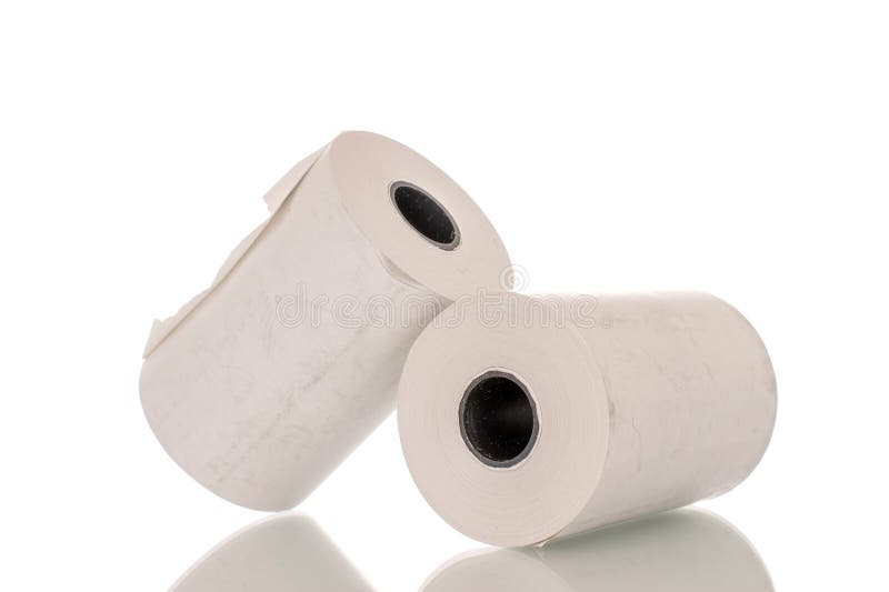 Several Rolls of Check Tape Close-up Isolated on White or Top View ...