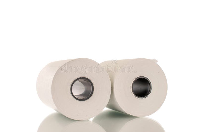 Several Rolls of Check Tape Close-up Isolated on White or Top View ...
