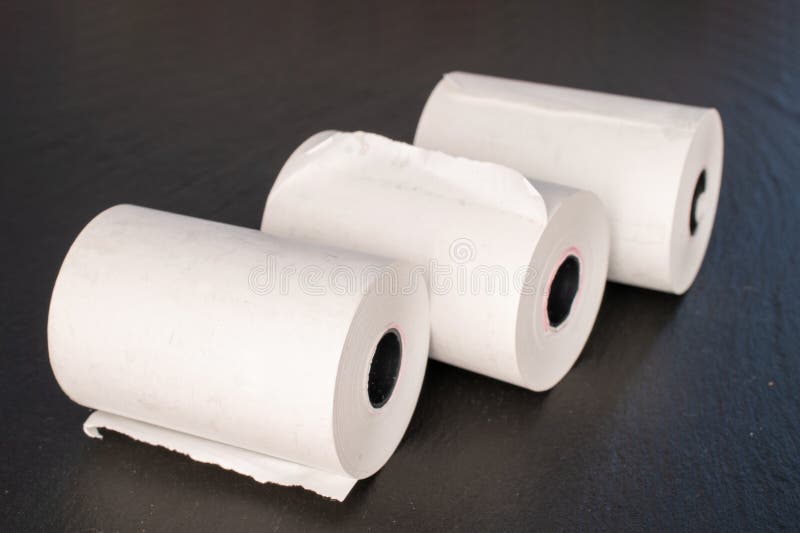 Several Rolls of Check Tape Close-up Isolated on White or Top View ...