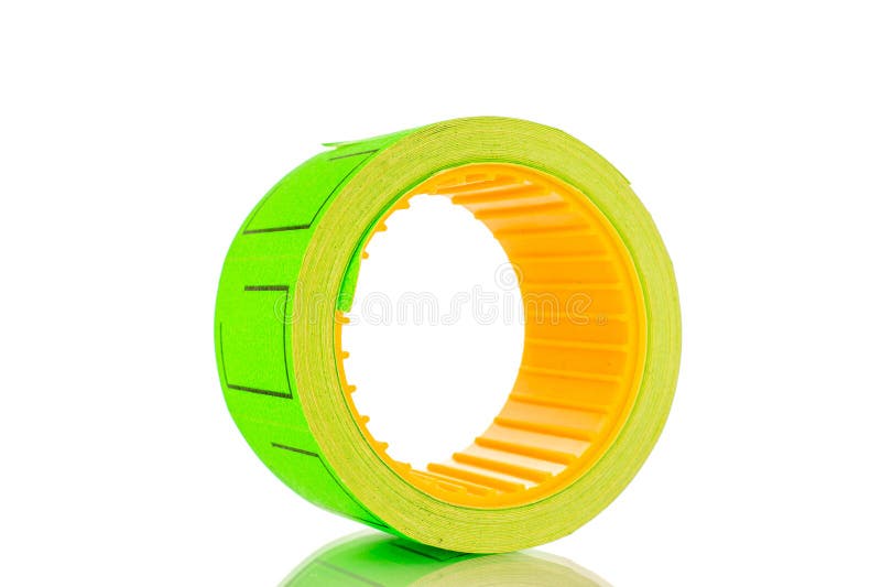 Several Rolls of Check Tape Close-up Isolated on White or Top View ...