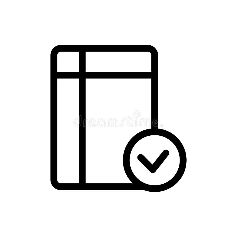 Checkmark Done Circle Icon Line Isolated on White Background. Black ...
