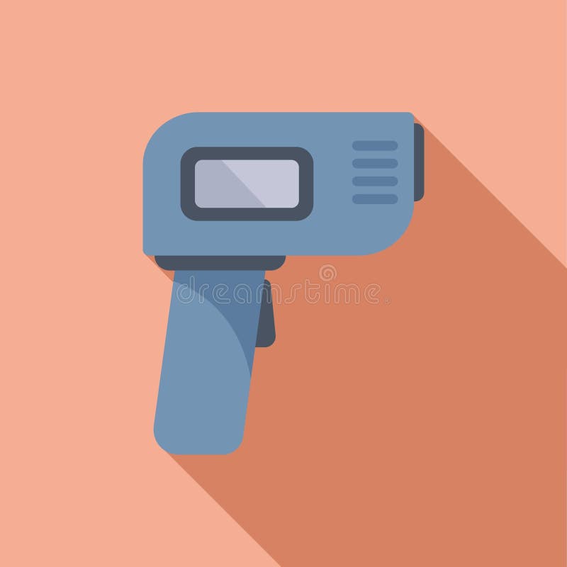 Check Temperature Gun Icon Flat Vector. Health Scan Stock Illustration ...