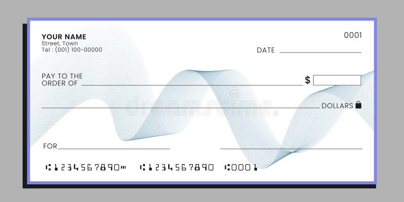 Blank bank cheque vector stock vector. Illustration of monetary - 388622276