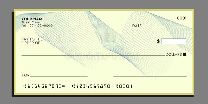 Check Template. Blank Bank Payment Cash Cheque Stock Vector ...