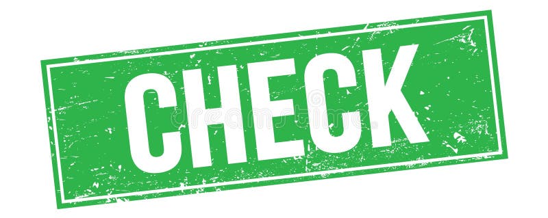 CHECK Text on Green Grungy Rectangle Stamp Stock Illustration ...