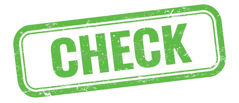 CHECK Text on Green Grungy Vintage Stamp Stock Illustration ...