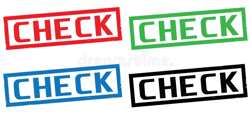 CHECK Text, on Rectangle Border Stamp Sign. Stock Illustration ...