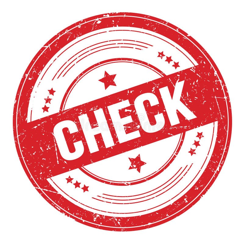 CHECK Text, on Round Wavy Border Stamp Badge. Stock Illustration ...