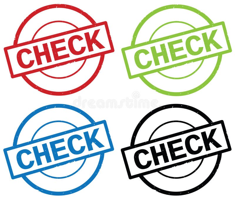 CHECK Text, on Round Simple Stamp Sign. Stock Illustration ...