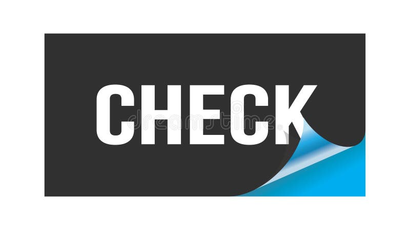 CHECK Text Written on Black Blue Sticker Stock Illustration ...
