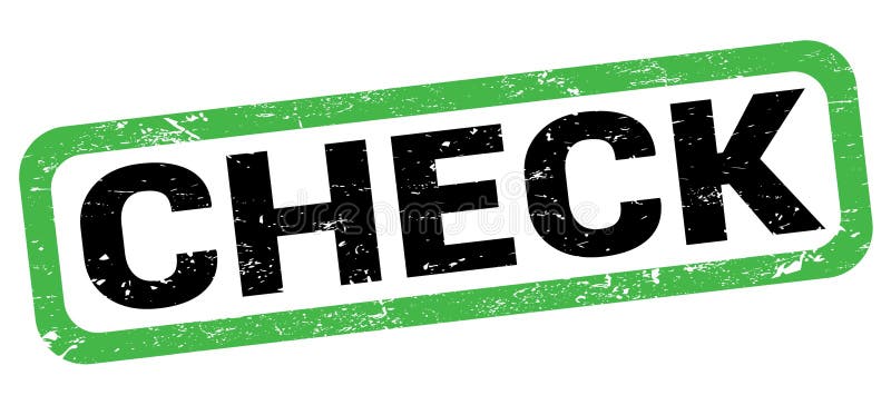 CHECK Text Written on Green-black Rectangle Stamp Stock Illustration ...