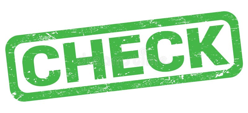 CHECK Text Written on Green Rectangle Stamp Stock Illustration ...