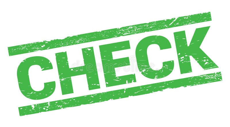 CHECK Text on Green Rectangle Stamp Sign Stock Illustration ...