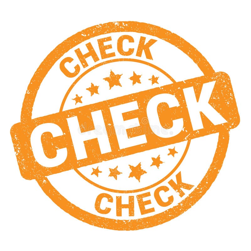 CHECK Text Written on Orange Stamp Sign Stock Illustration ...