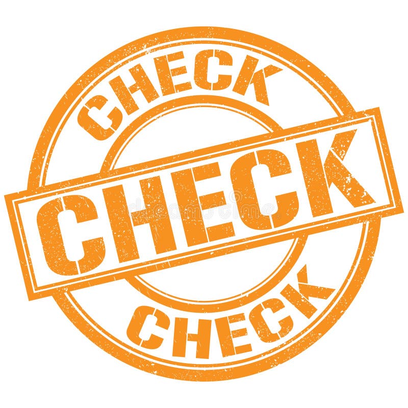 CHECK Text Written on Orange Stamp Sign Stock Illustration ...