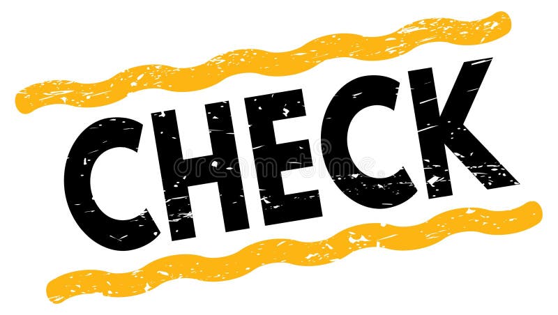CHECK Text on Yellow-black Lines Stamp Sign Stock Illustration ...