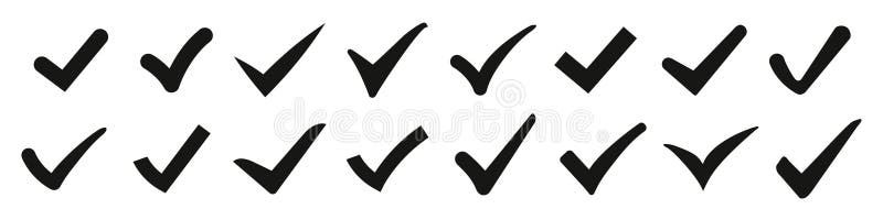 Check or Tick Icons. Big Set of Black Check or Tick Icons for Design ...