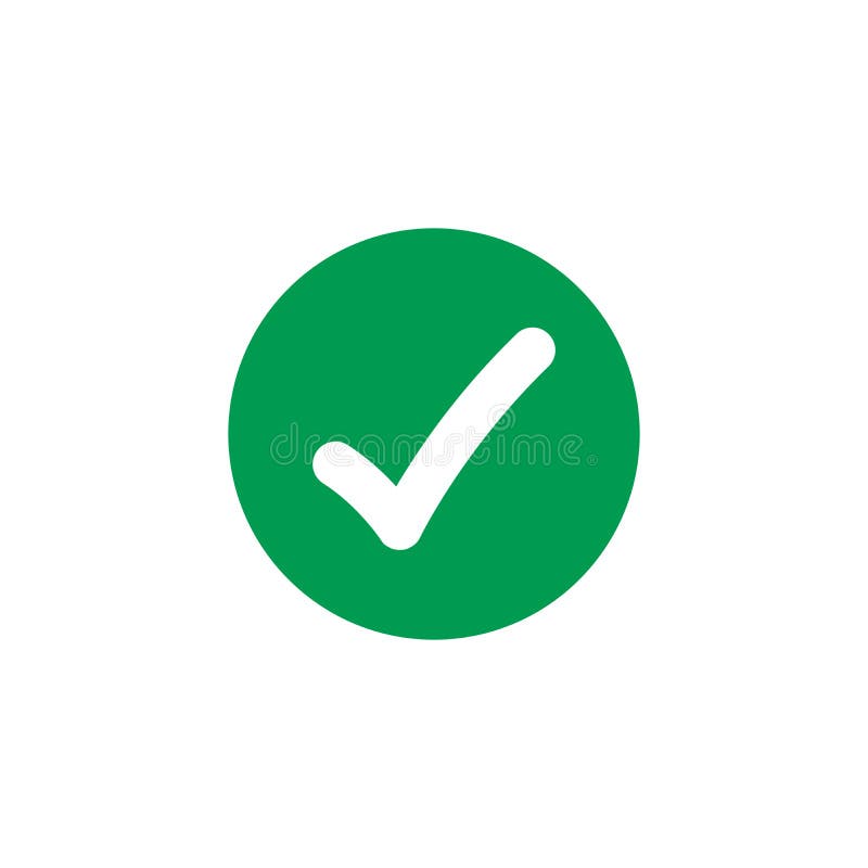 Check Tick Mark in Green Circle. Vector Illustration Isolated on White ...