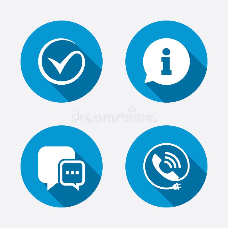 Check or Tick. Phone Call and Information Sign Stock Vector ...