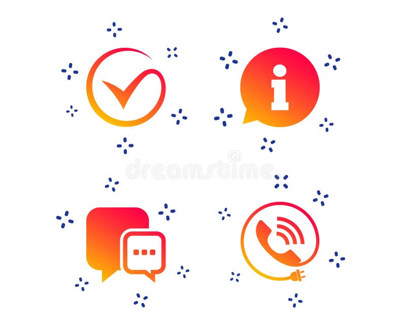 Check or Tick. Phone Call and Information Sign. Vector Stock Vector ...
