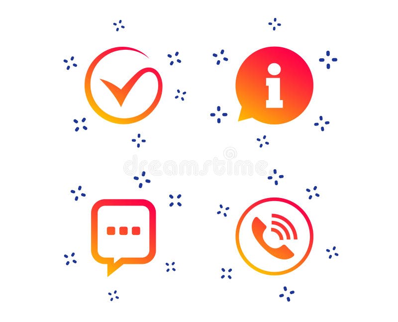 Check or Tick. Phone Call and Information Sign. Vector Stock Vector ...