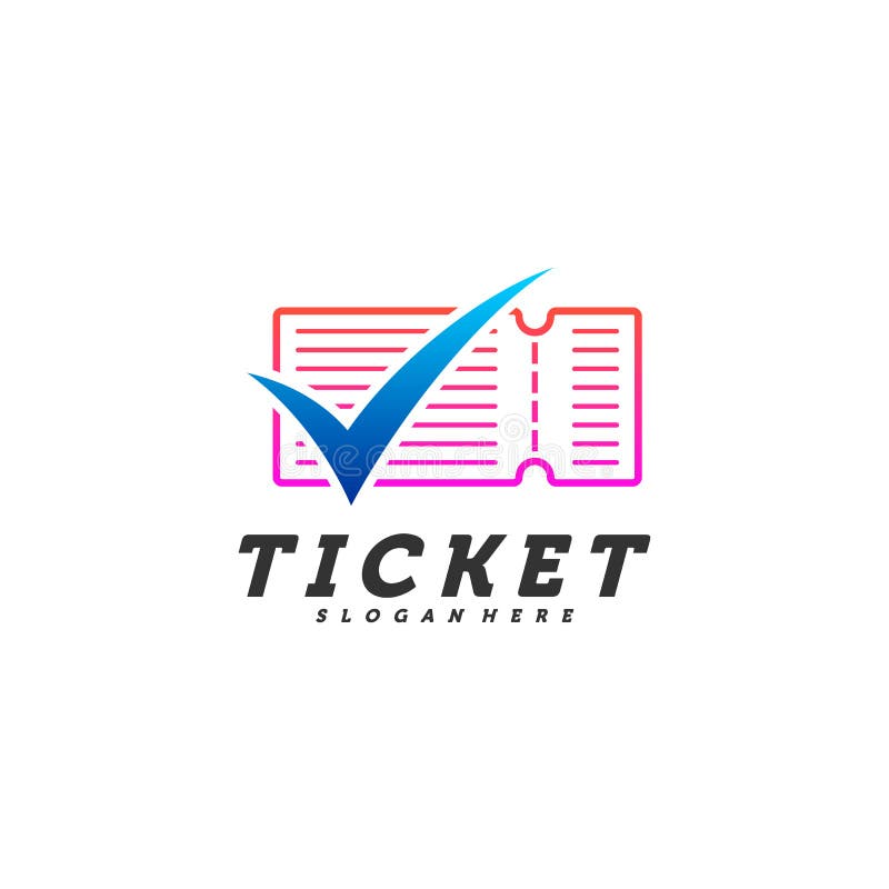 Check Tickets Logo Design Concept Vector, Template, Creative Design ...
