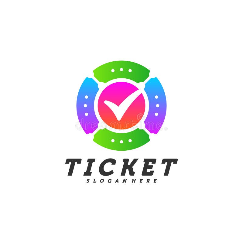 Check Tickets Logo Design Concept Vector, Template, Creative Design ...