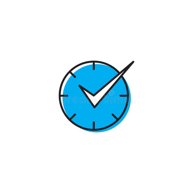 Check Time Icon Logo Design Element Isolated on White Background Stock ...