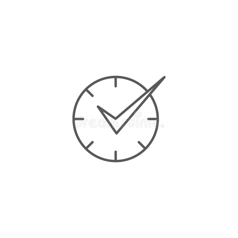Check Time Icon Logo Design Element Isolated on White Background Stock ...