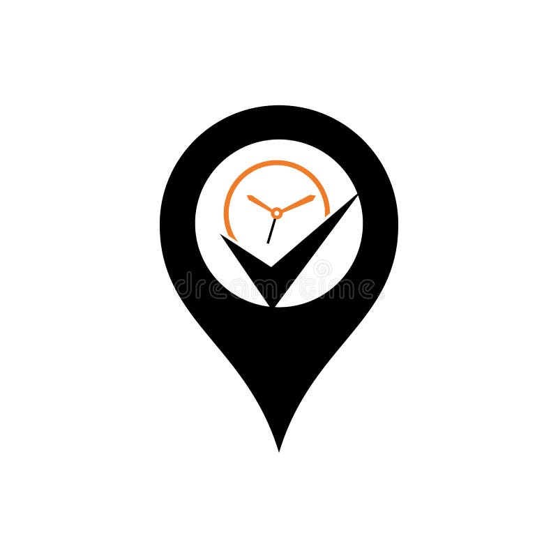 Check Time Map Pin Shape Concept Logo Design Template. Stock Vector ... Check Time Map Pin Shape Concept Logo Design Template. Stock Vector ...