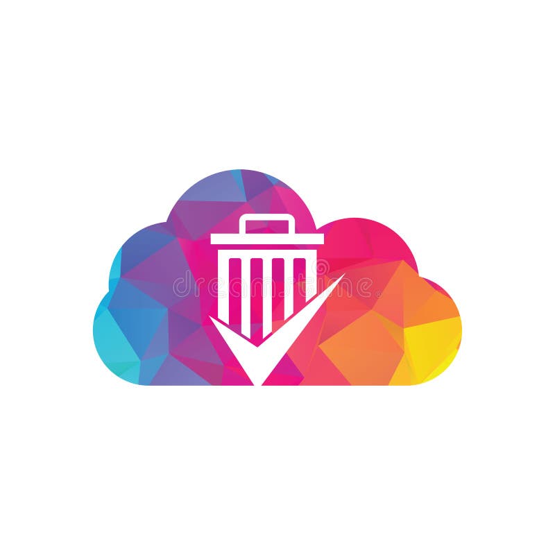 Check Trash Cloud Shape Concept Vector Logo Template. Stock Vector ...