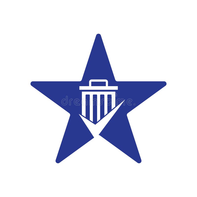 Check Trash Star Shape Concept Vector Logo Template. Stock Vector ...