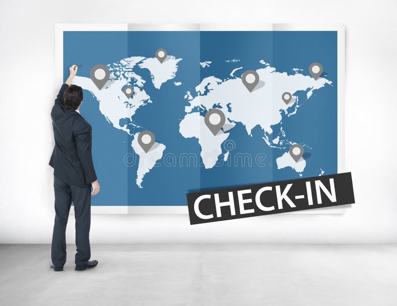 Check in Travel Locations Global World Tour Concept Stock Image - Image ...