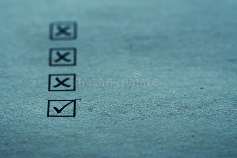 Check mark stock photo. Image of questionnaire, macro - 3861108