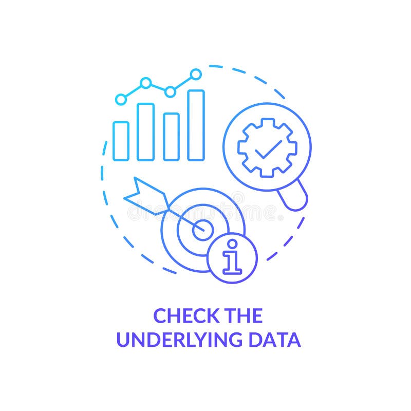 Check Underlying Data Blue Gradient Concept Icon Stock Vector ...