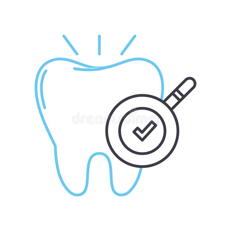 Check Up Teeth Line Icon, Outline Symbol, Vector Illustration, Concept ...