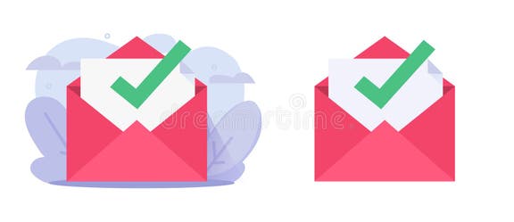 Check Verify and Valid Email Message Icon Vector or Passed Confirmation ...