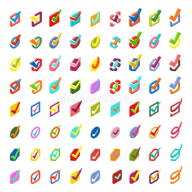 Vector Crowd of People Standing As Shape of Vote Check Sign Stock ...