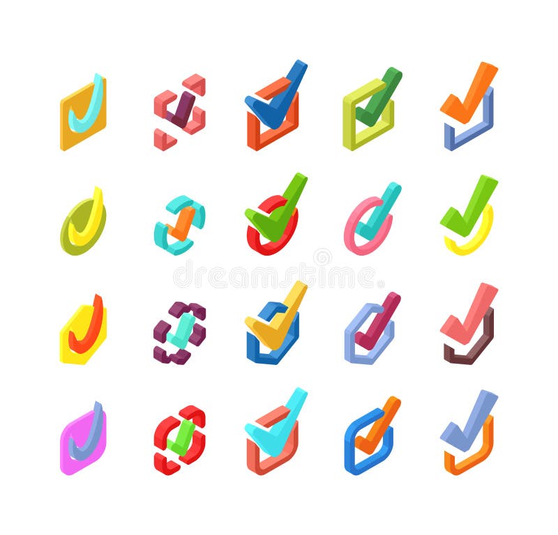 Check Vote Icons Vector Set. Stock Vector - Illustration of icon ...