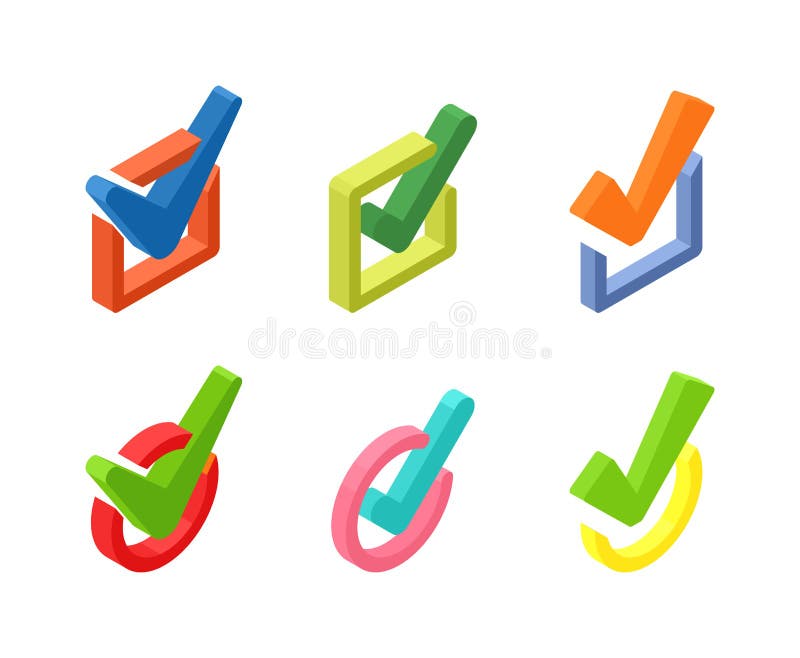 Check Vote Icons Vector Set. Stock Vector - Illustration of label ...