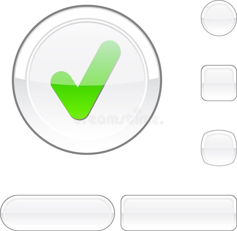 Check white button. stock illustration. Illustration of shadow - 13448678