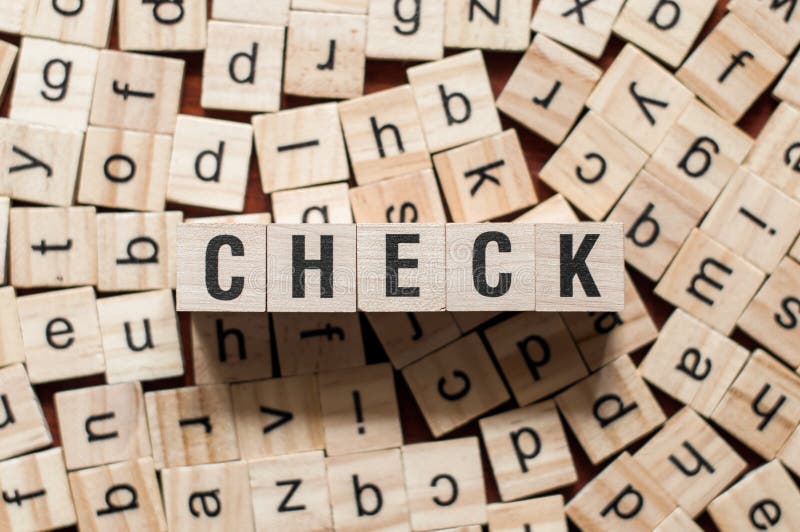 Check Word Typography in Wood Type Stock Photo - Image of type, wood ...