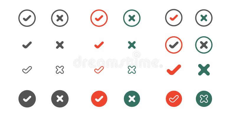Check and Wrong Icon Set Vector Stock Illustration - Illustration of ...